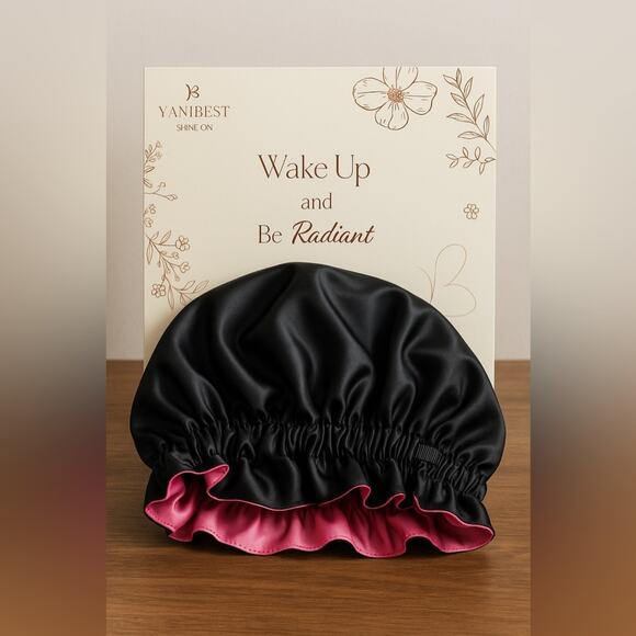 YANIBEST | Accessories | Yanibest Adjustable Satin Sleep Bonnet Black ...